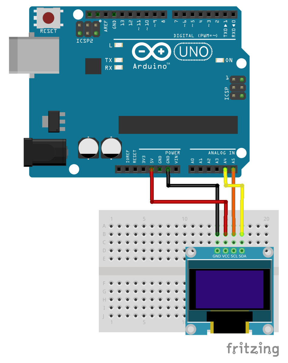 Arduino er Hello World 0 96 Inch 128X64 I2C OLED On Arduino Uno