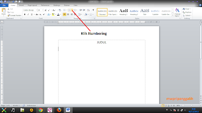Penggunaan Numbering pada Microsoft Word - mwpripanggalih
