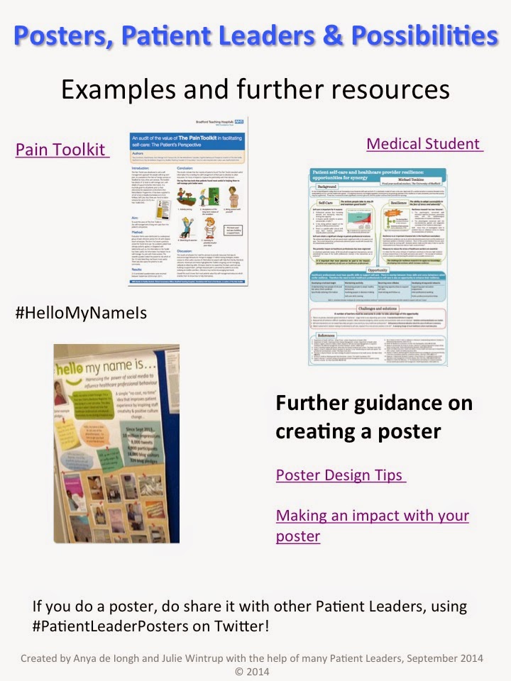 The Patient Patient: Patient Leaders, Posters and Possibilities....