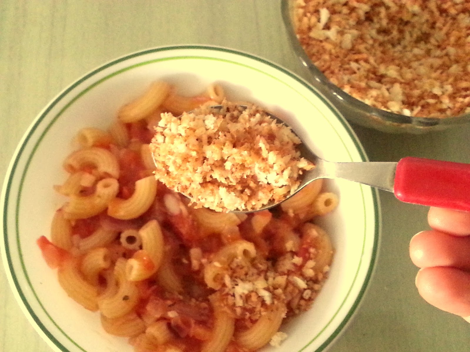 Annapurna: Elbow Macaroni with Garlic Crumbs / Vegetarian Pasta Recipe ...