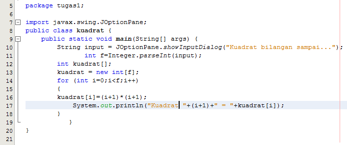 Java Coding: Deret Bilangan Kuadrat