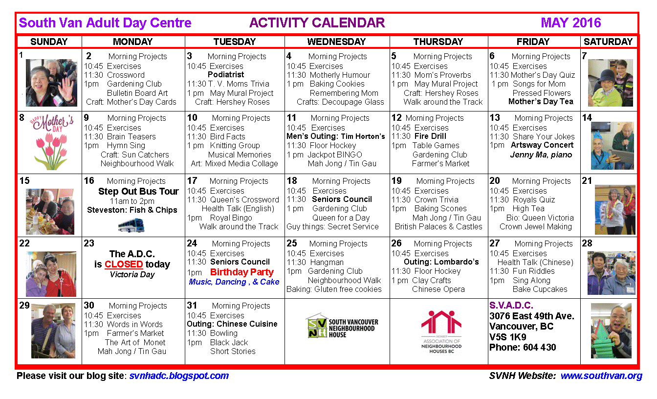 South Vancouver and Beulah Gardens Adult Day Programs