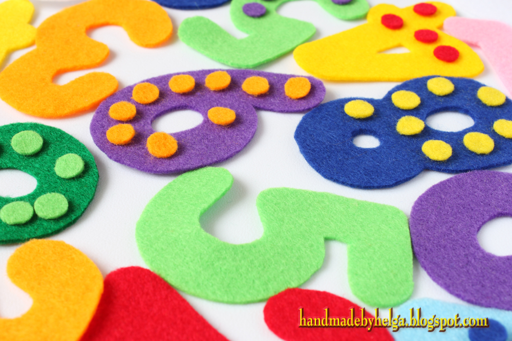 Handmade by Helga: Colorful felt numbers