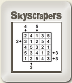 Online Daily Skyscrapers Puzzle (Logical Thinking)