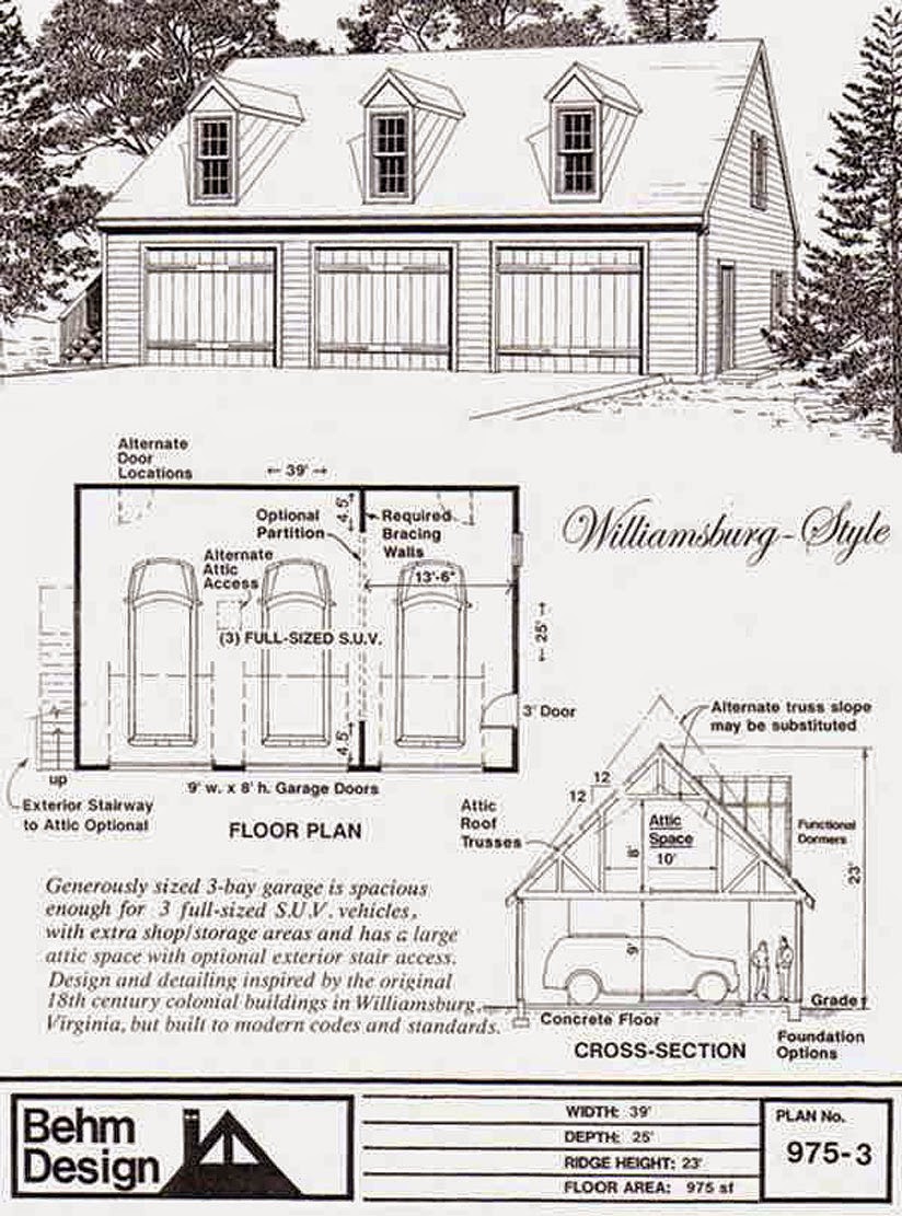 Garage Plans Blog - Behm Design - Garage Plan Examples: Garage Plan 975 ...