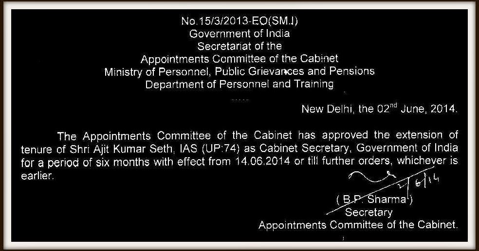 babus of india: Ajit K Seth’s Extension as Cabinet Secretary: 5 ...