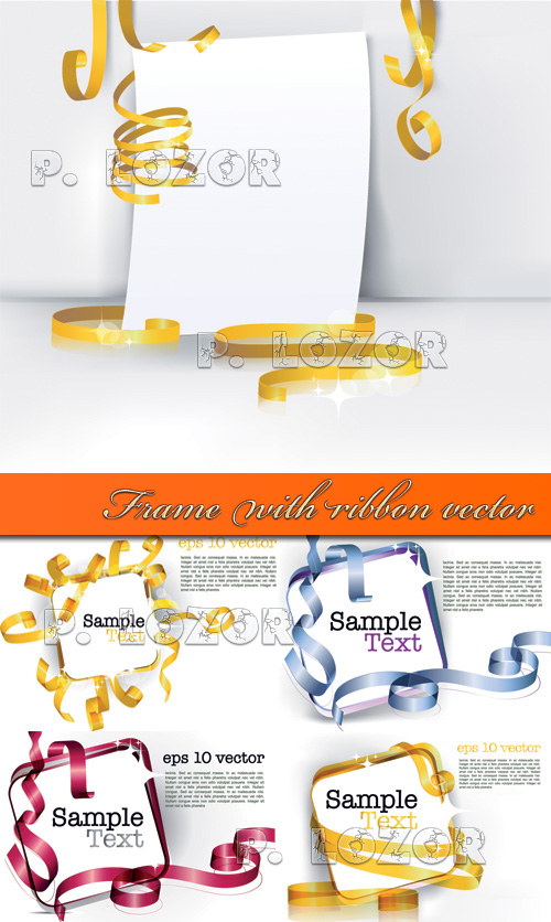 FREE CLIP ART VECTOR: Frame with ribbon vector