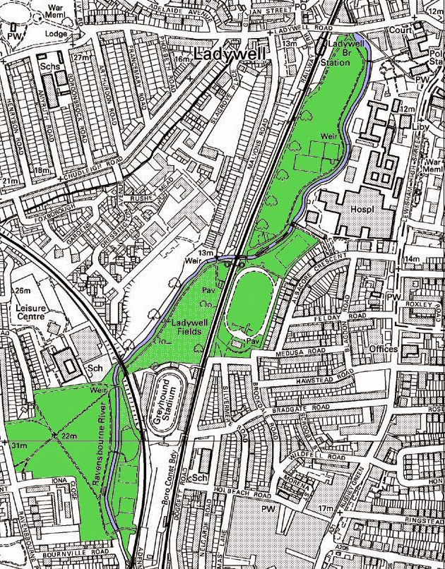 Ladywell Fields: Location Map