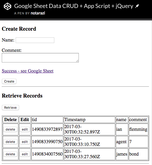 Programming Steps: Google Sheet Data CRUD + App Script + jQuery Programming Steps: Google Sheet Data CRUD + App Script + jQuery