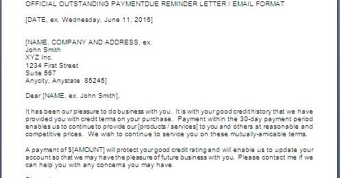 Polite Payment Reminder Letter Format