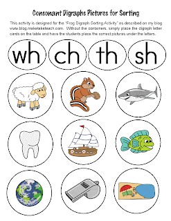 Classroom Freebies Too: Consonant Digraph Sorting Activity