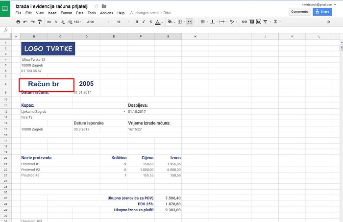 Izdani računi (izrada, ispis) i evidencija izdanih računa - besplatno ...