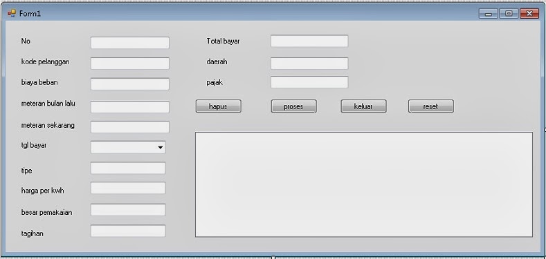 Penuh Ilmu: Belajar Pemrograman VB.NET Tagihan Listrik
