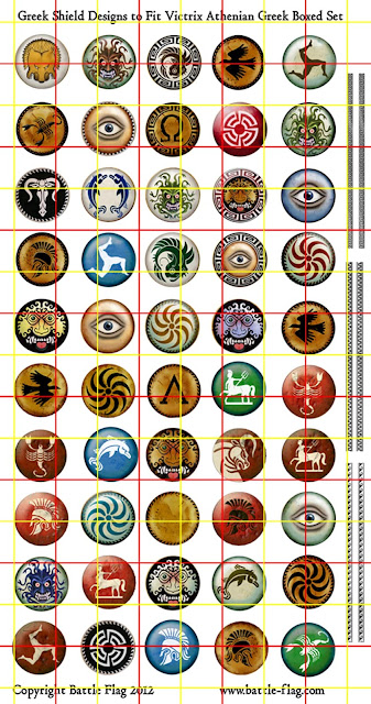 28mm Wargame Transfers and Decals for Victrix Plastic Greek Athenian ...