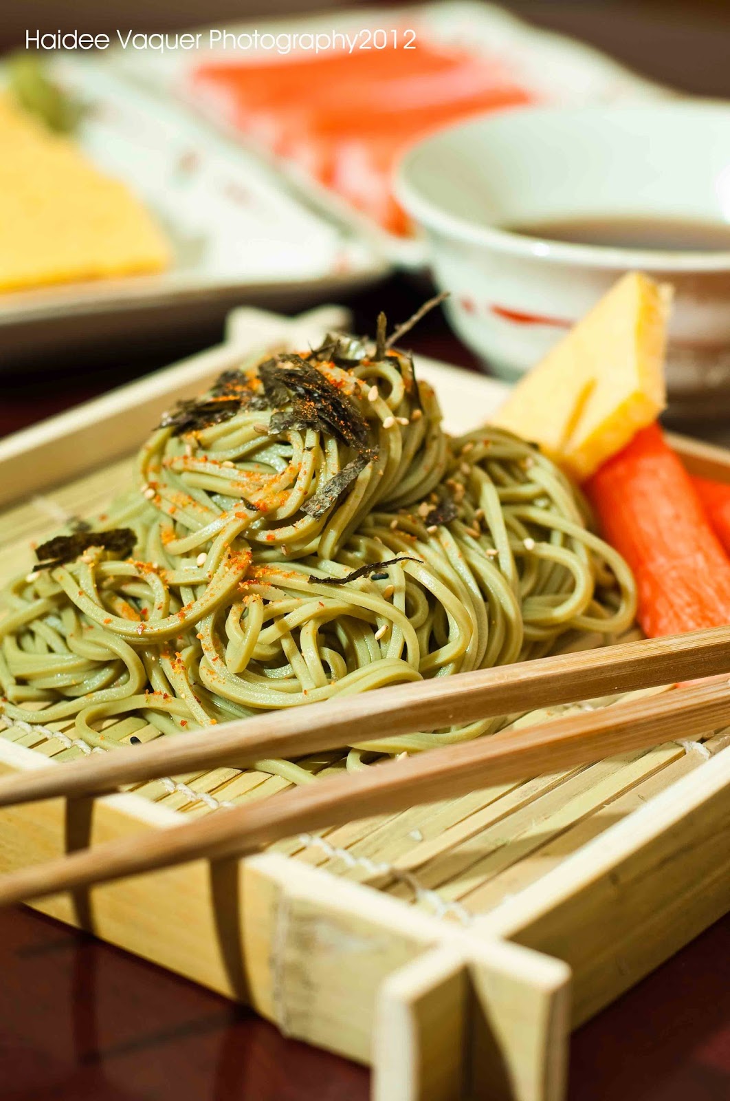 Haidee's Kitchen: Zaru Cha Soba or Cold Green Tea Buckwheat Noodles