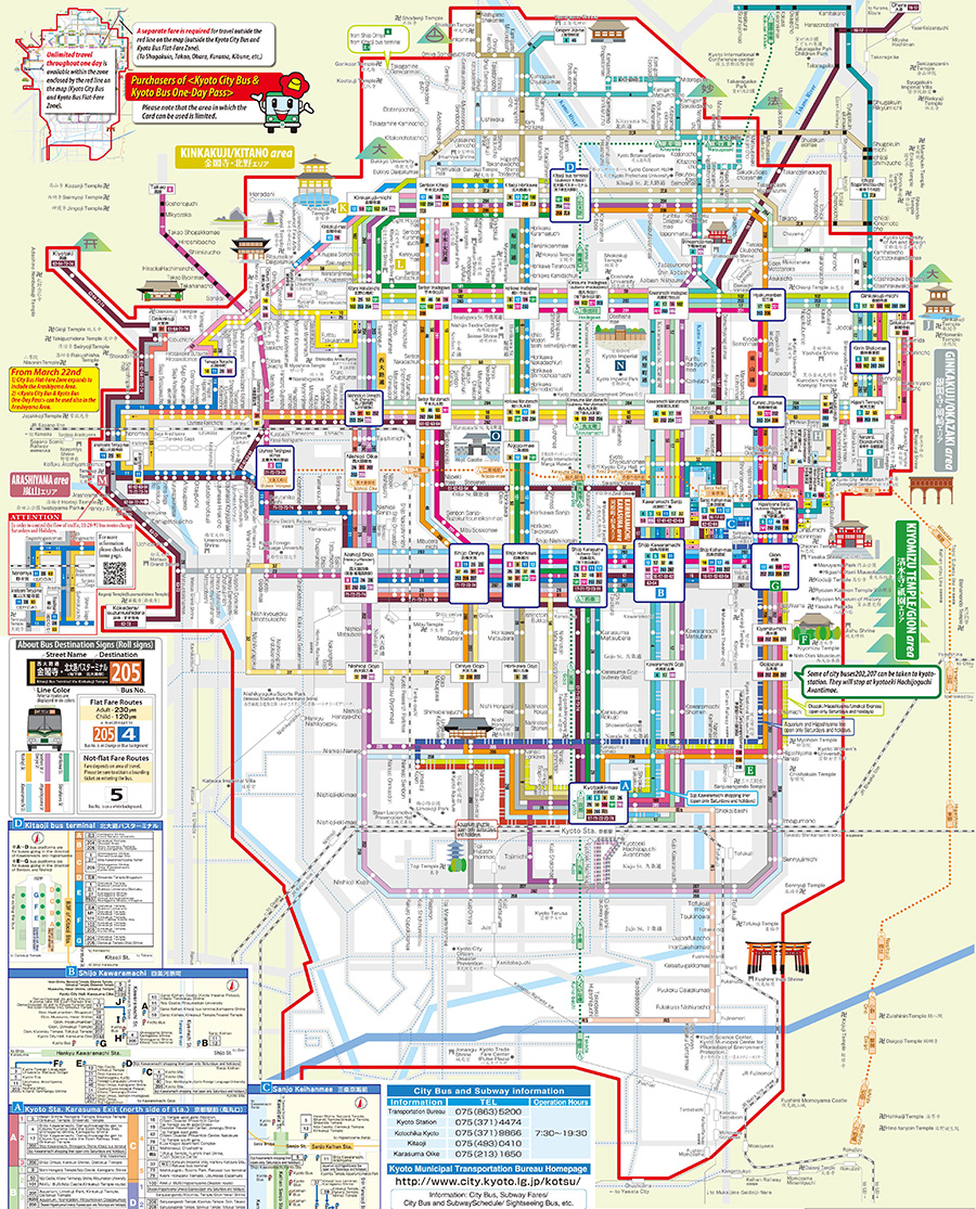 วิธีและขั้นตอนเที่ยวเกียวโตด้วย รถเมล์ Kyoto Bus พร้อมไฟล์แผนที่ | พา ...