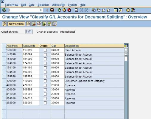 SAP FICO Central: Document Splitting in New General Ledger