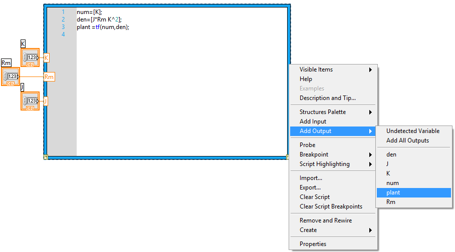Labview-Uso de MathScript node