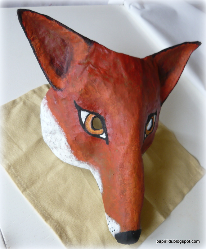 Ildi's papier mache: paper mache fox mask