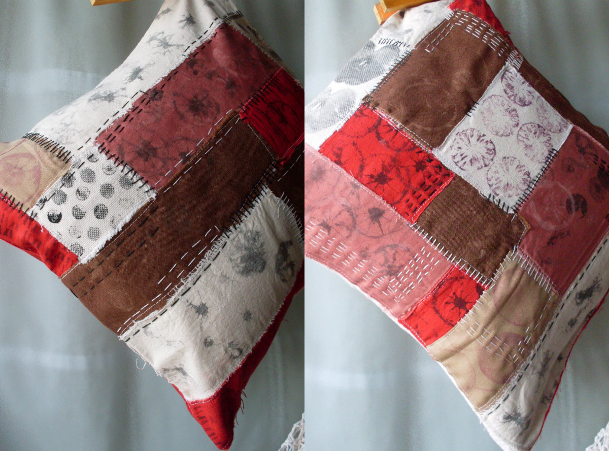 Tus Manos y las Mias: FINDE FRUGAL Almohadones de remiendos