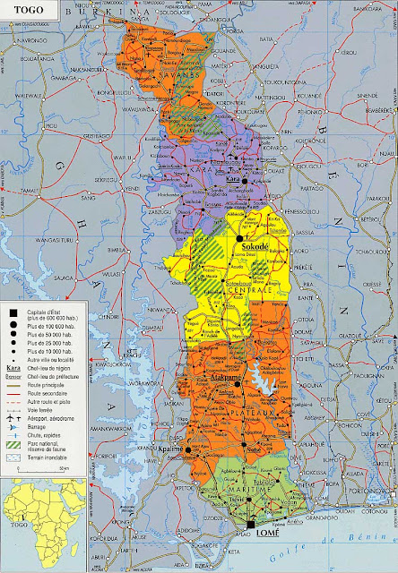 TOGO - GEOGRAPHICAL MAPS OF TOGO ~ Klima Naturali™