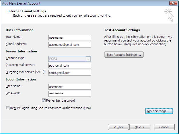 Troubleshooting Desktop: How to configure gmail account into outlook ...