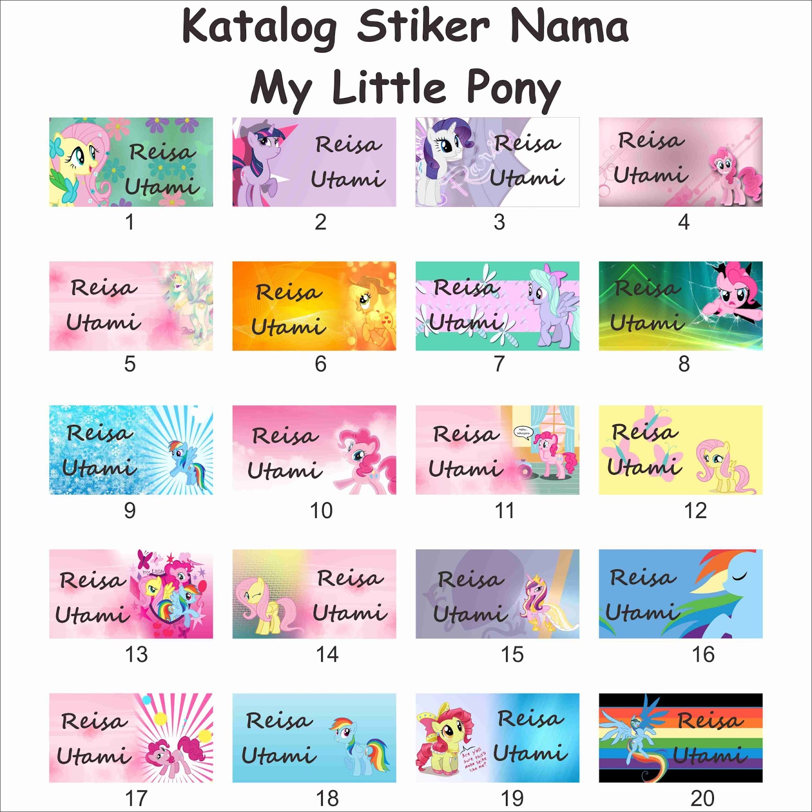 Design Kreatif Kota Malang: STIKER LABEL NAMA KARAKTER