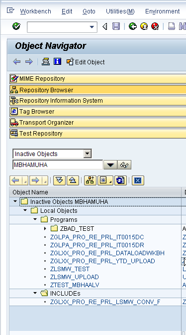 SAP ABAP Tips and Tricks: Where is my inactive objects?