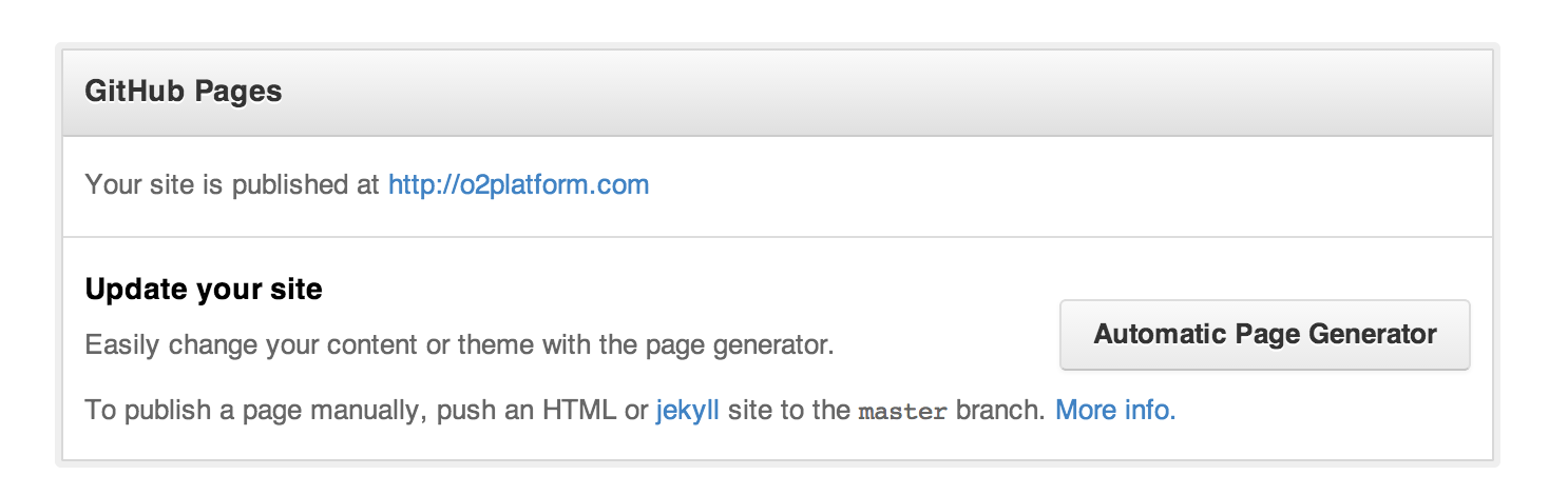 Dinis Cruz Blog: Creating o2platform.com website using GitHub Pages (with screenshots of all ...