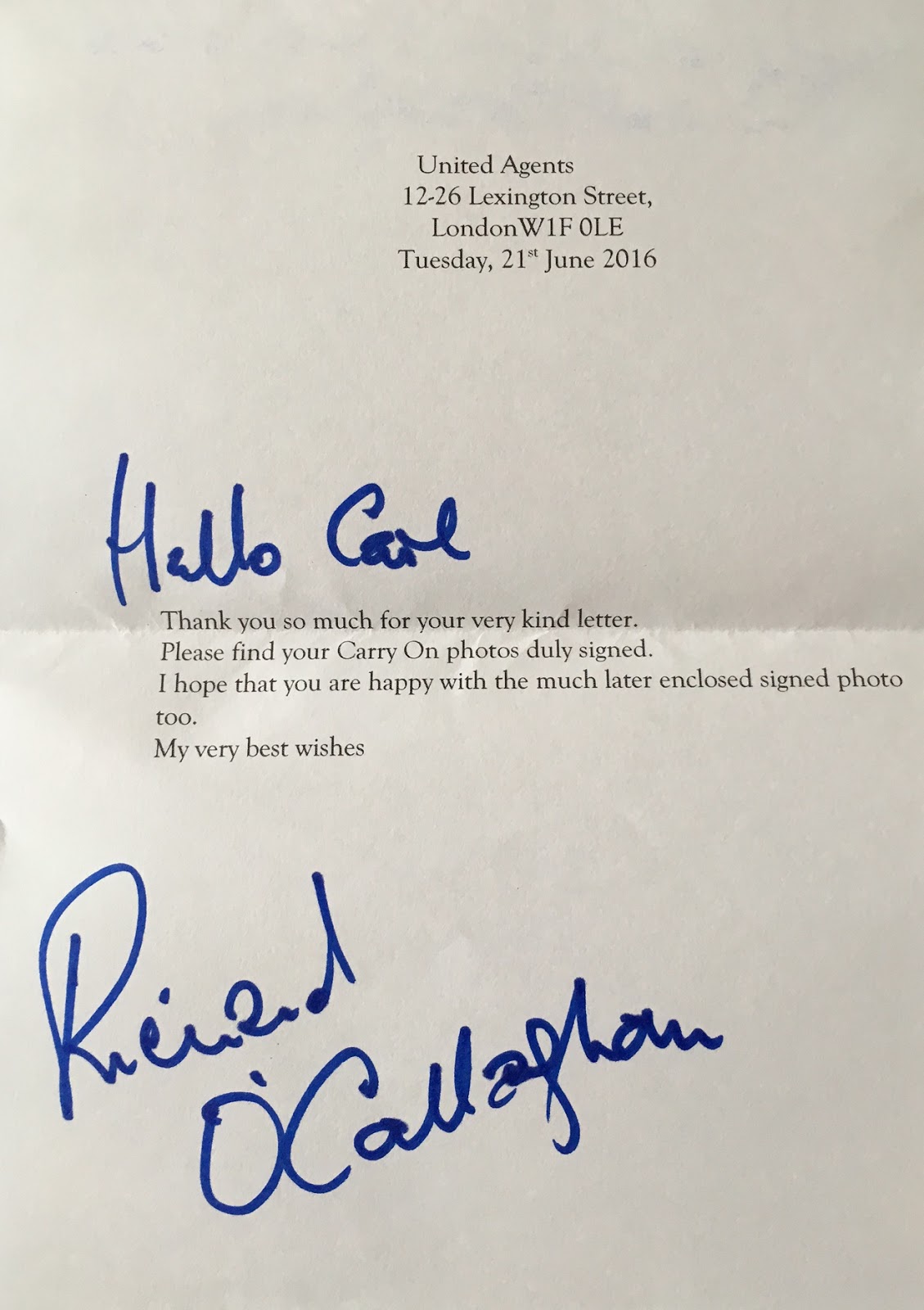 Celebrity Signings: Richard O'Callaghan (Carry On, Watership Down)