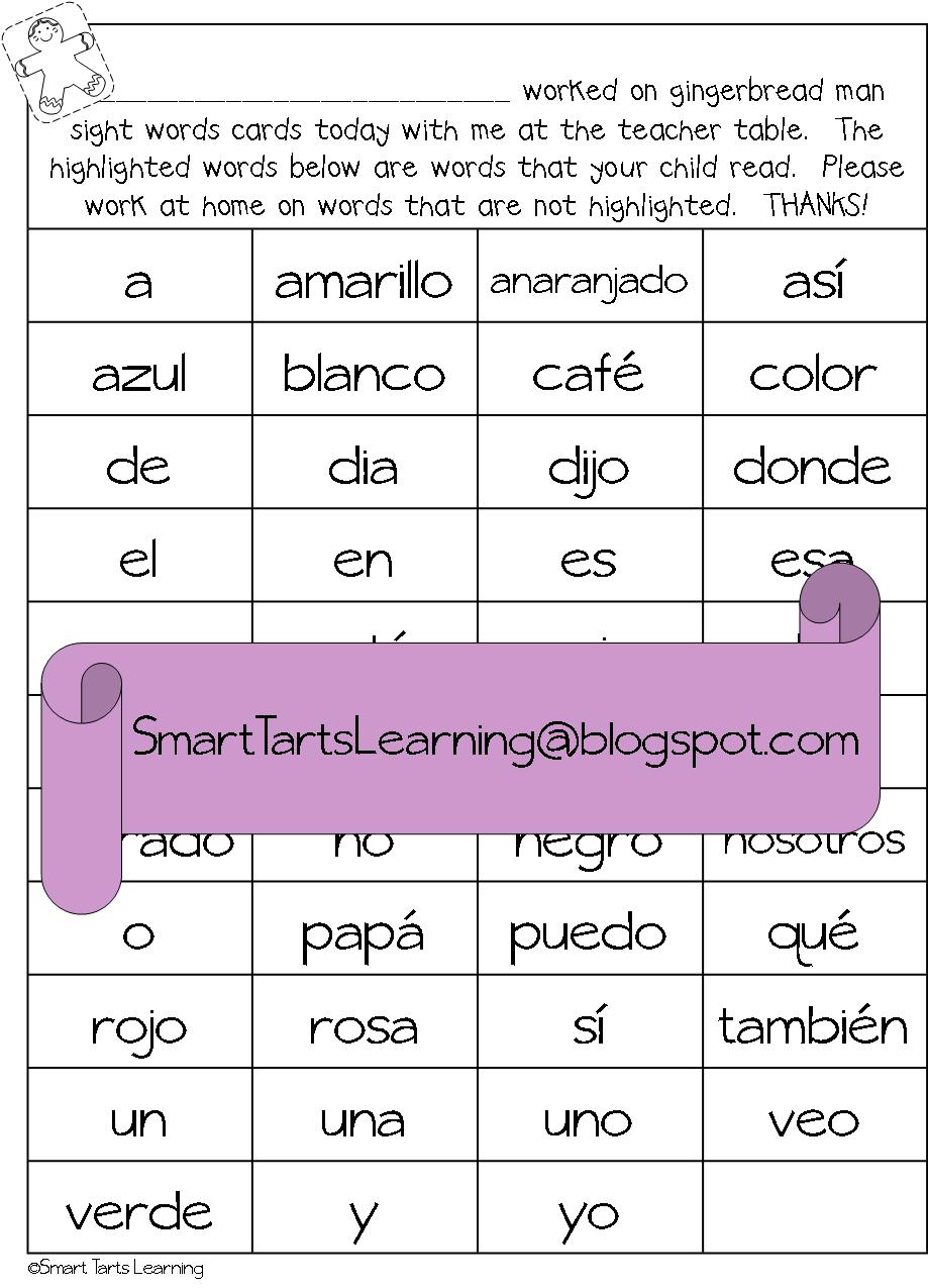 SmartTartsLearning: The Gingerbread Man has learned Spanish!