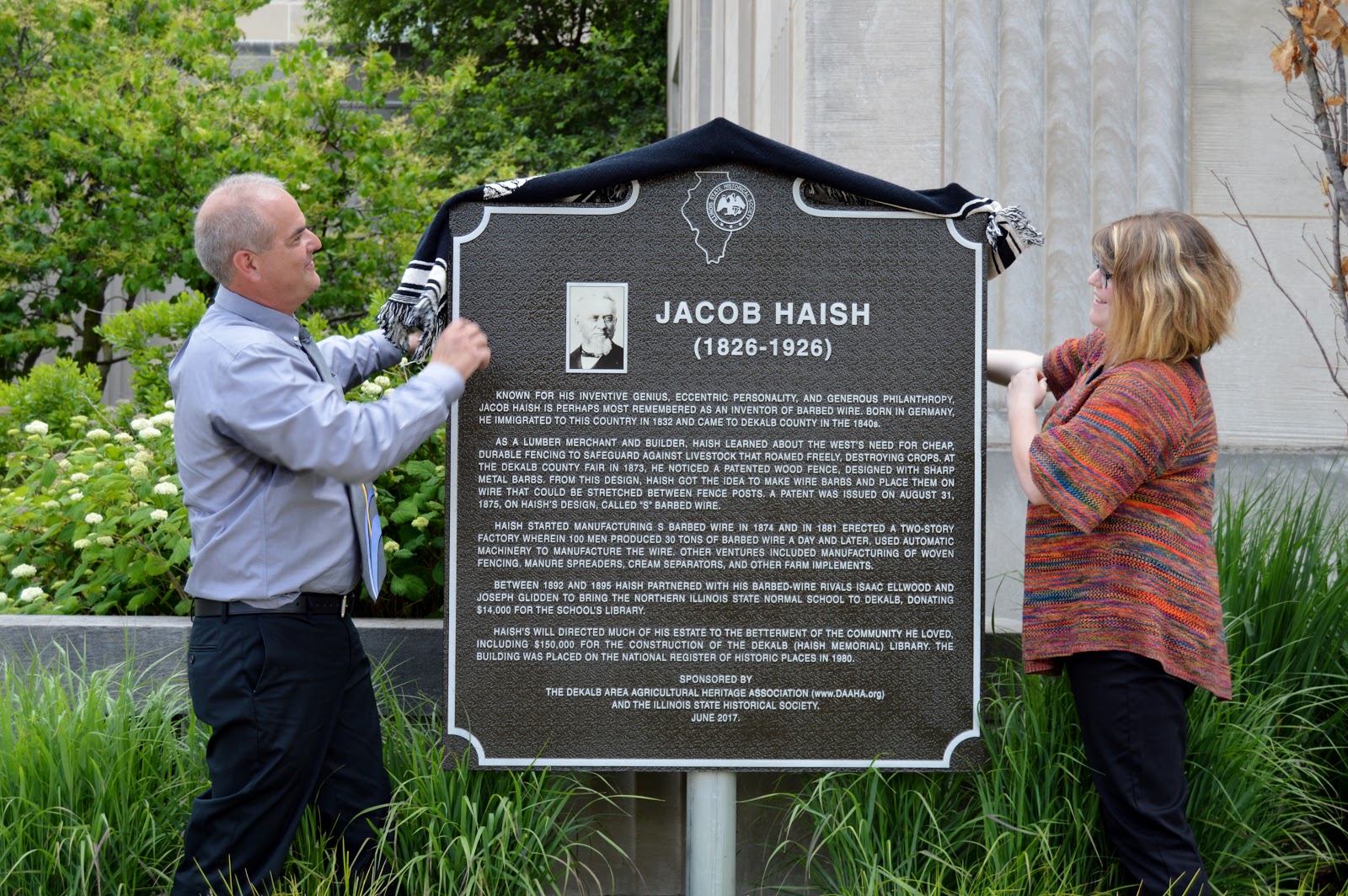 A Twist in History: Jacob Haish historical marker dedicated
