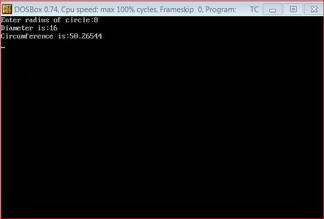 4ever Programming Solutions Simple C Program To Find Circumference And Diameter Of Circle