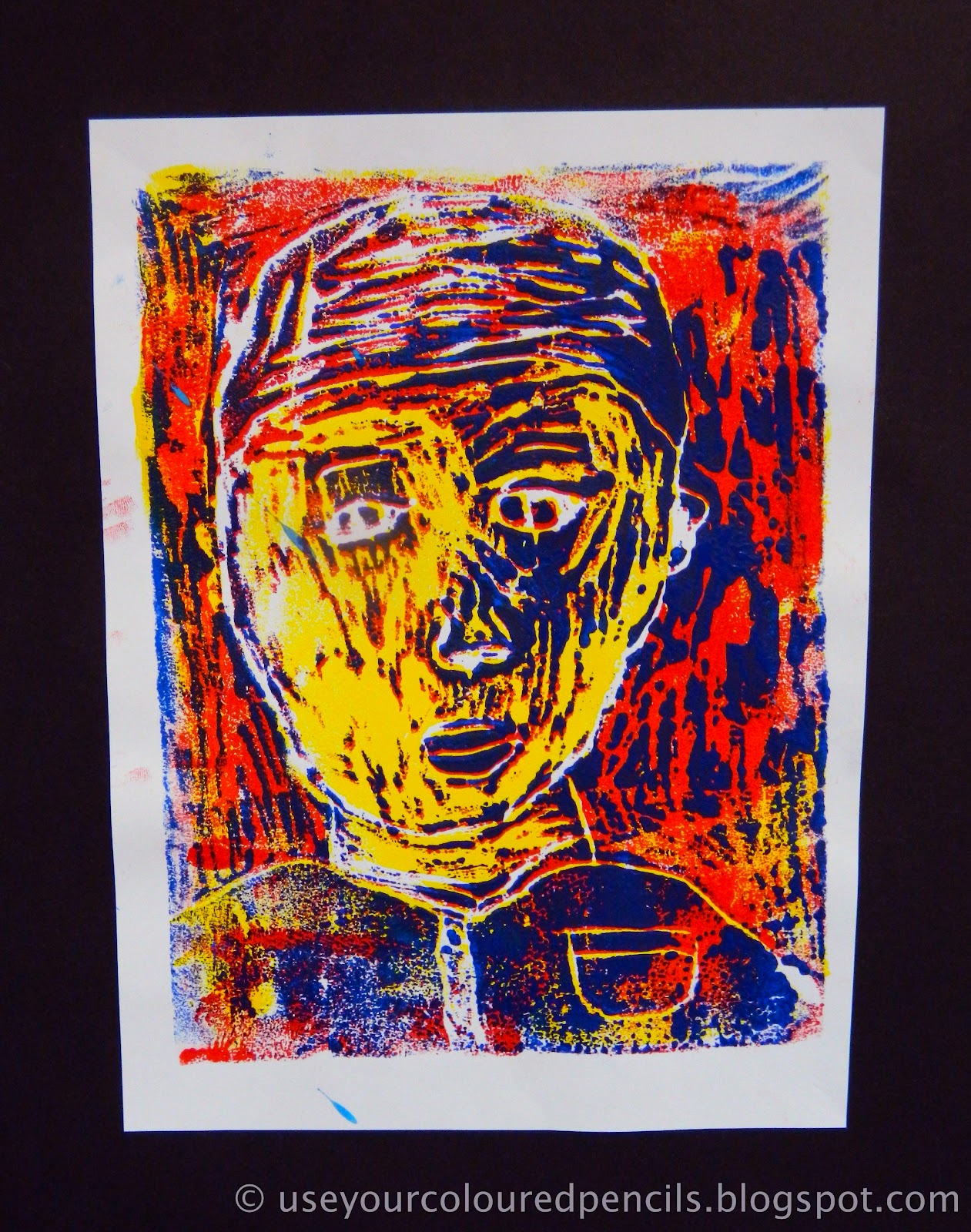 Use Your Coloured Pencils: Self Portrait Foam Reduction Prints