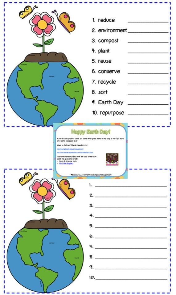 Classroom Freebies Too: Earth Day Hidden Word Freebie