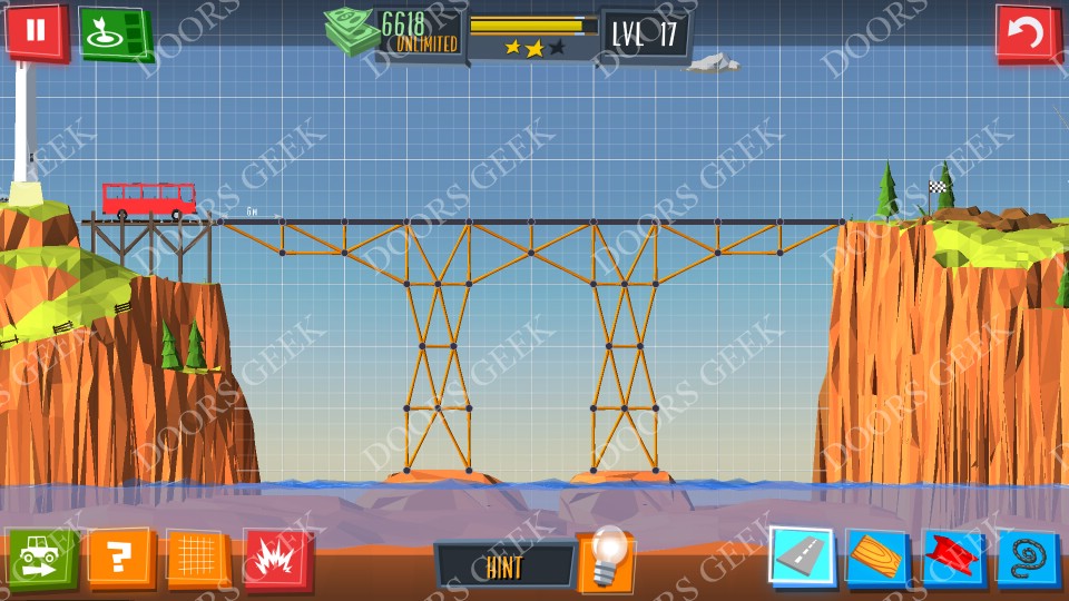 Build a Bridge! Level 17 Solutions ~ Doors Geek