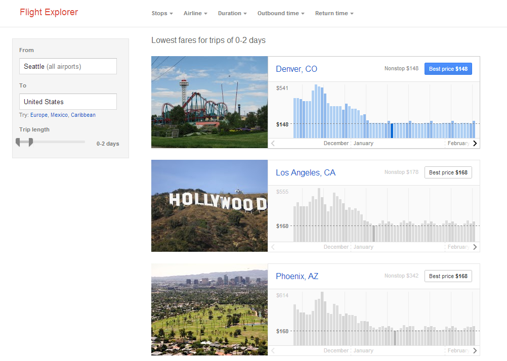 NEW: Google Flight Explorer