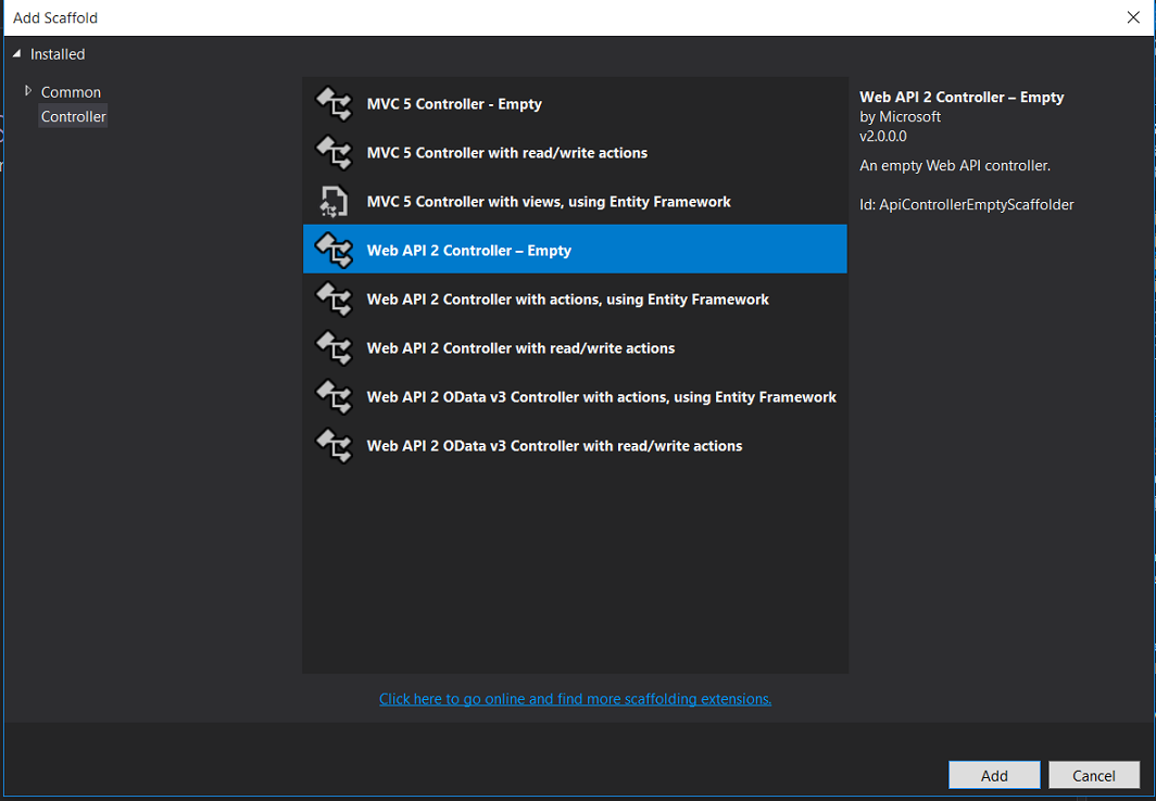 Create Simple Web API 2 Project in few minutes - .NET Framework ... Create Simple Web API 2 Project in few minutes - .NET Framework ...