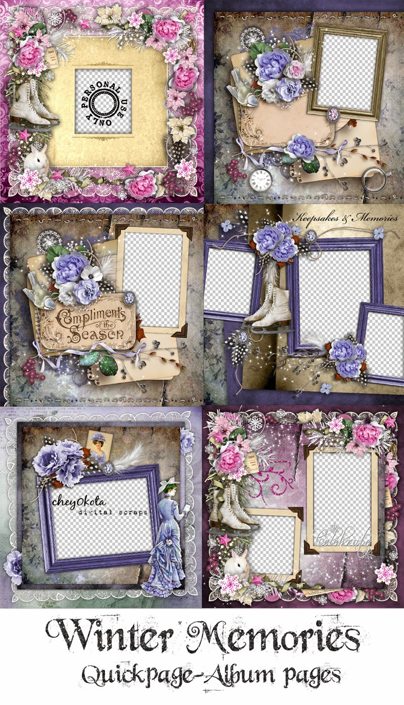 cheyOkota digital scraps: Winter Memories Album Quickpage Freebie