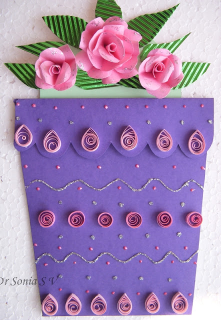 Cards and Crafts : Flower Pot Card and Tutorial