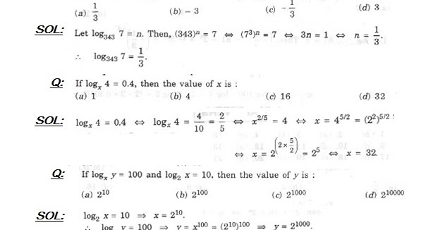 Logarithm Important Questions with Solution for All Exam - Online ...