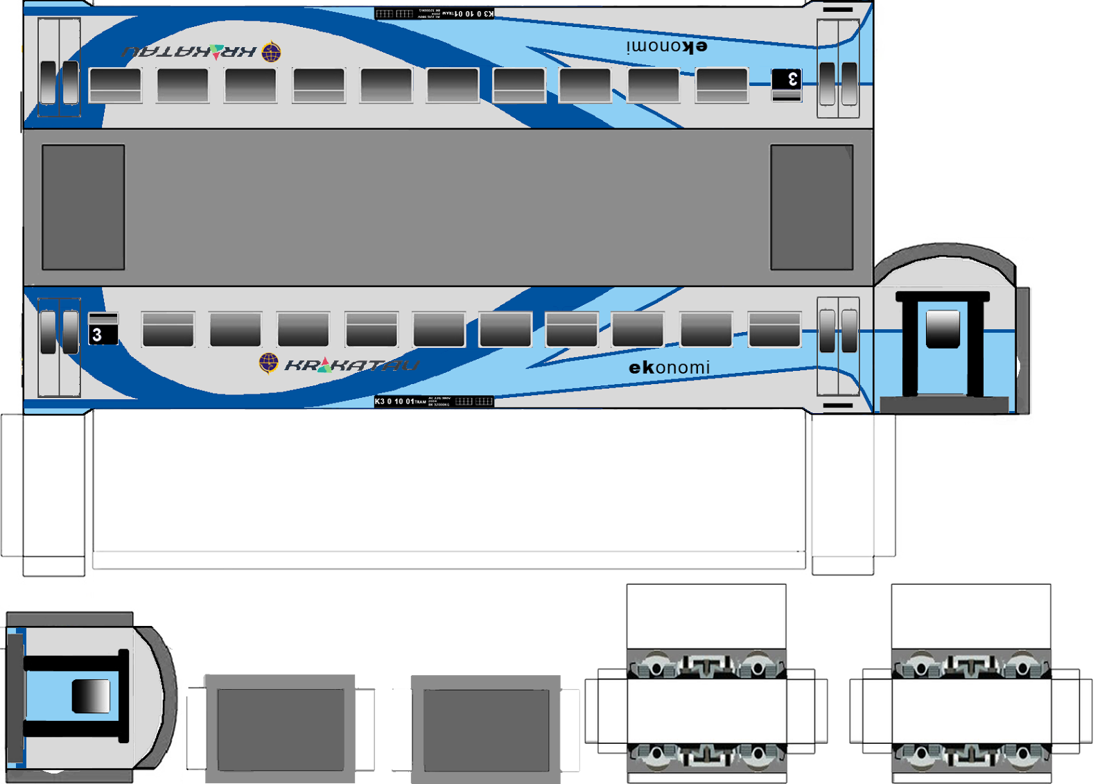PAPERCRAFT KERETA PENUMPANG DAN BARANG INDONESIA 2016