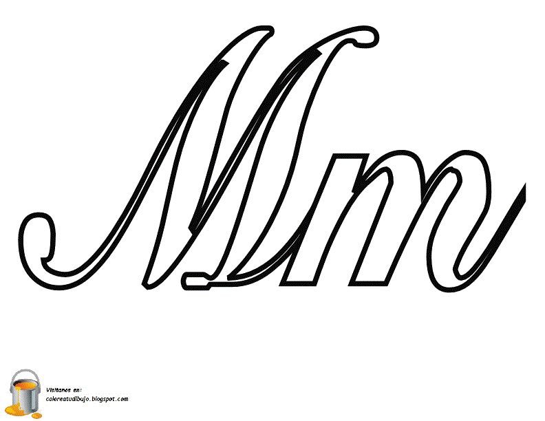 Letra M para colorear,pintar e imprimir - COLOREA TUS DIBUJOS
