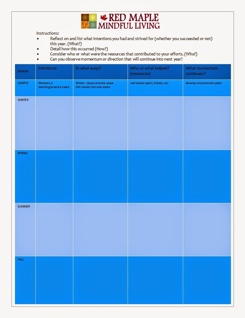 Red Maple Mindful Living: PRINTABLE LOOKING BACK WORKSHEET