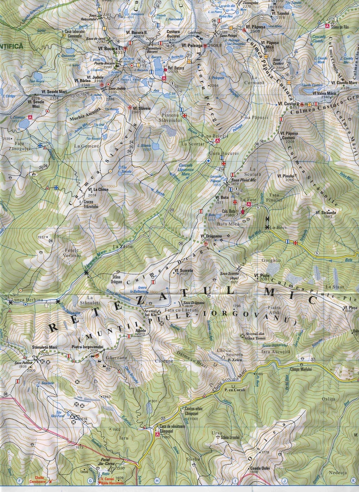 Romania Live: Muntii Retezat Harta turistica detaliata a Muntilor Retezat