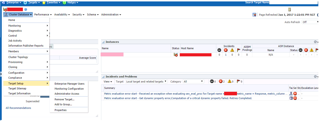 Oem Cloud Control Job Suspended Target Is Not Ready Oraclenext Solution To Your Oracle