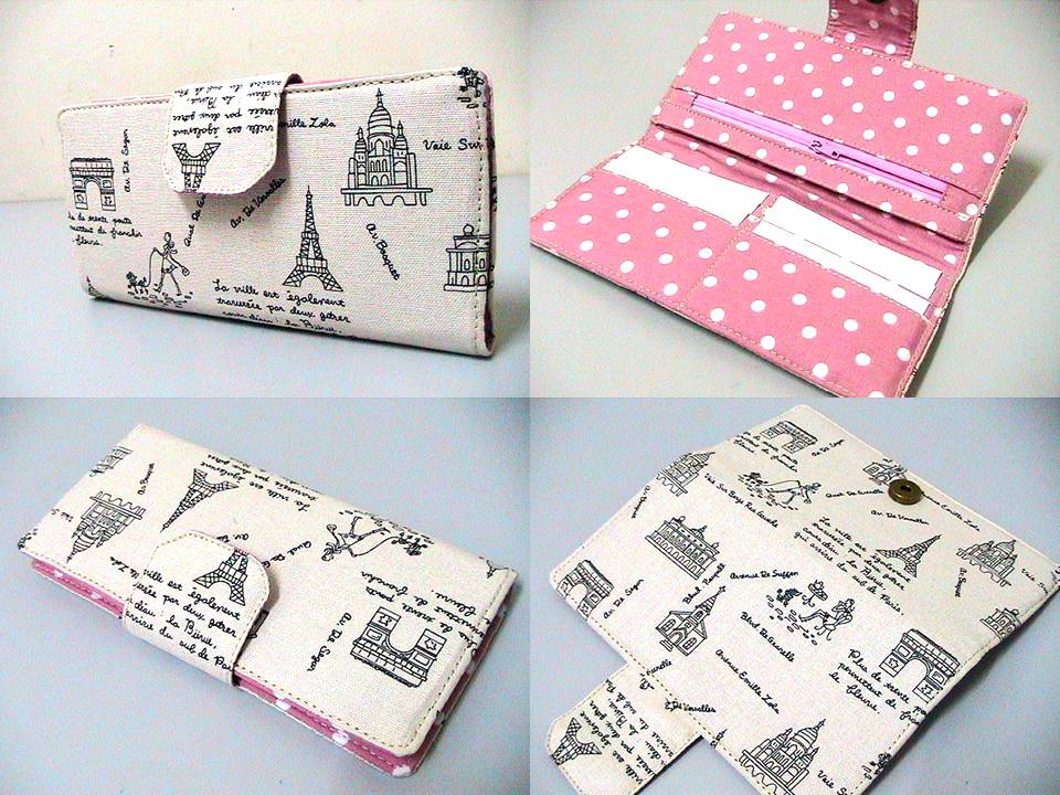 Adorable Handmade Bags: Handmade Paris Icon #2 Elegant Long Wallet