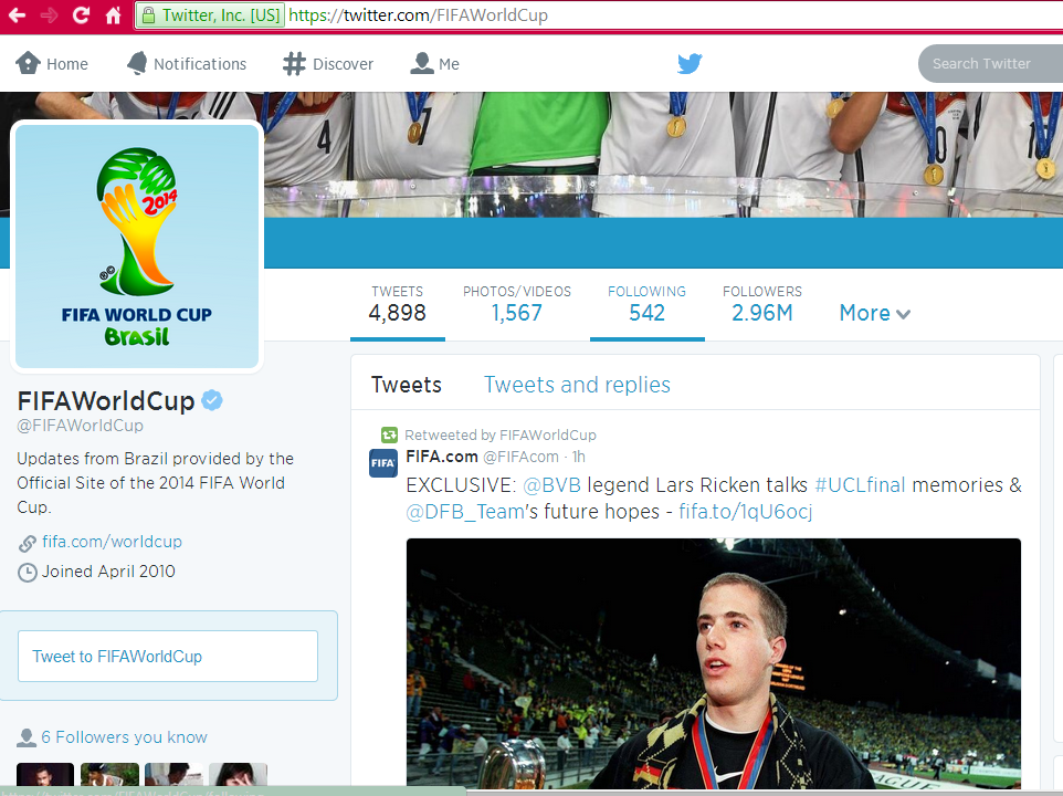 An official FIFA twitter account to tell the world about the updates of ...