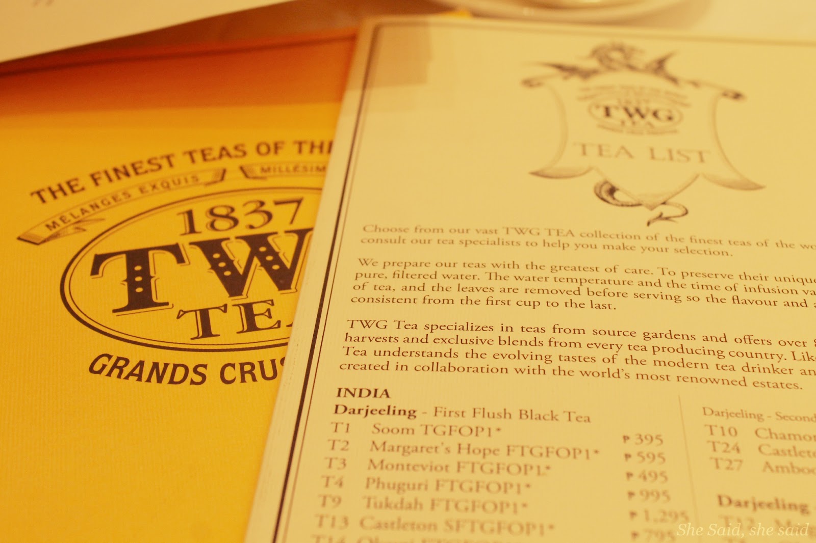 She Said, she said: The Way We Ate - TWG Tea Salon & Boutique
