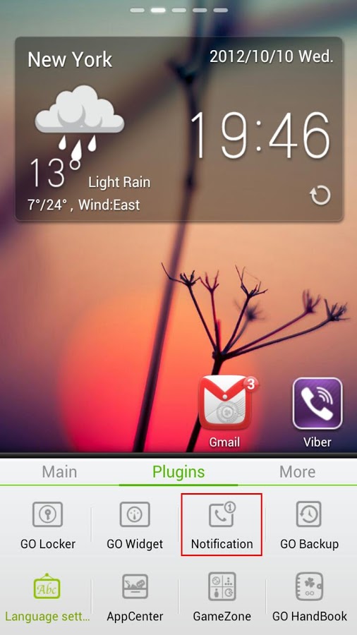 Android Applications Zone: GO Launcher EX Notification